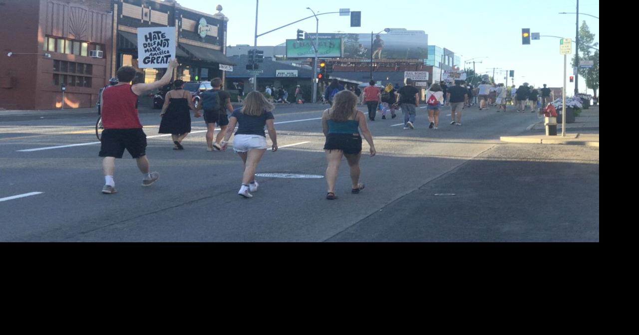 Demonstrators 'Strike for Black Lives' in downtown Spokane on Monday ...