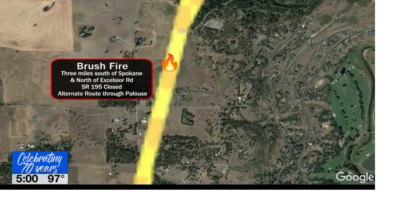 SR-195 remains closed south of Spokane due to brush fire | Spokane News ...