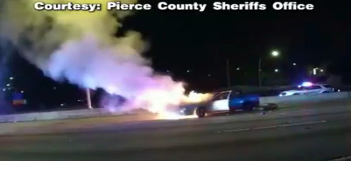 Police chase in Pierce County ends after car catches fire | Spokane ...