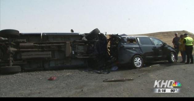 Flagger nearly hit during three-car crash on Hwy 195 construction zone ...