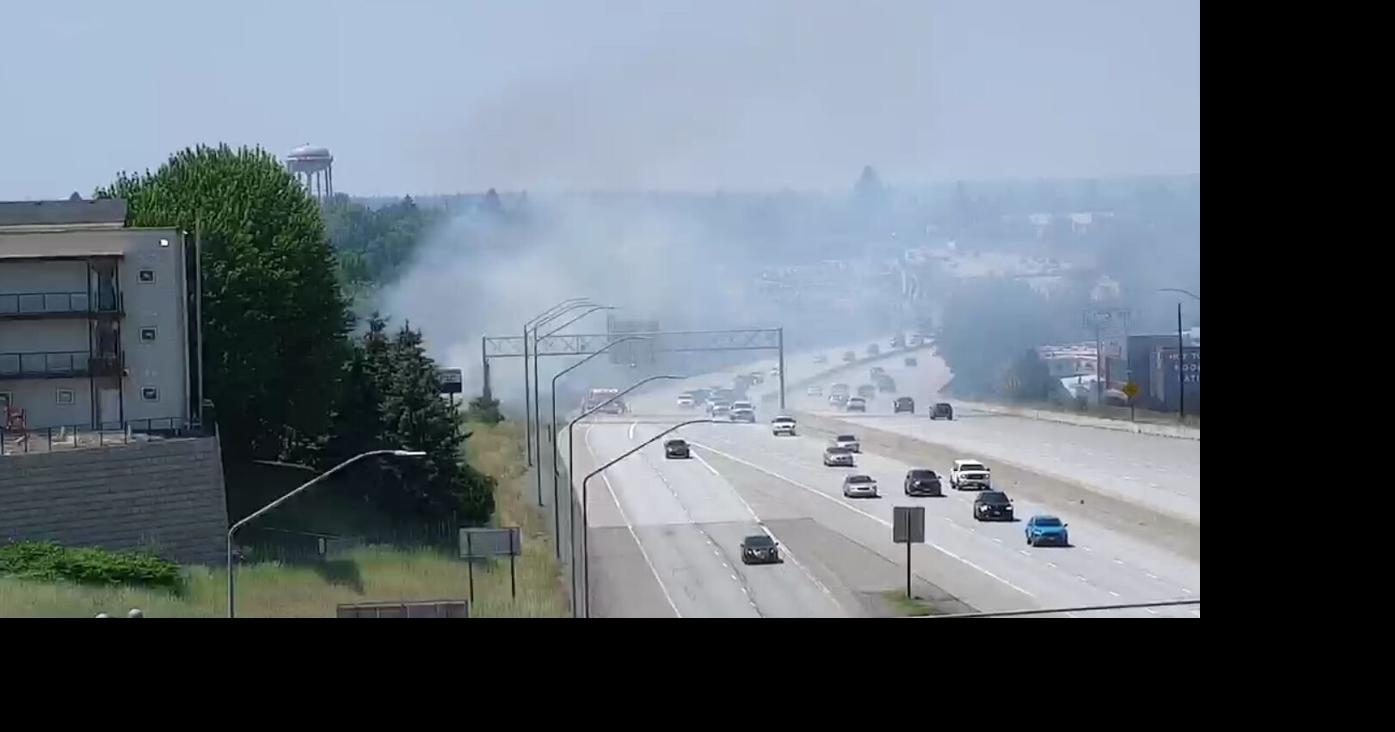 Smoke from brushfire lowers visibility on I-90 in Spokane Valley ...