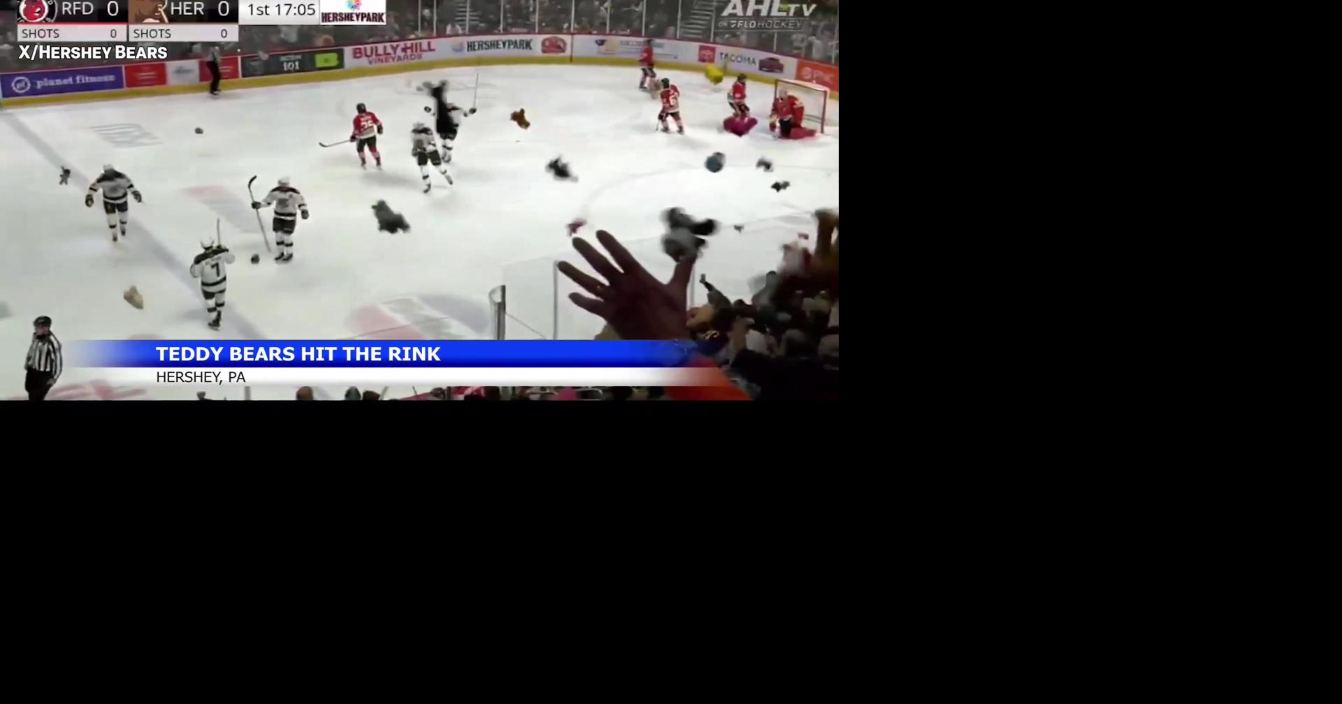 Hershey Bears' annual teddy bear toss collects 81,796 toys | Spokane ...