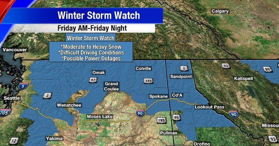 Winter Storm Watch Issued for Friday Snow | Spokane News | khq.com