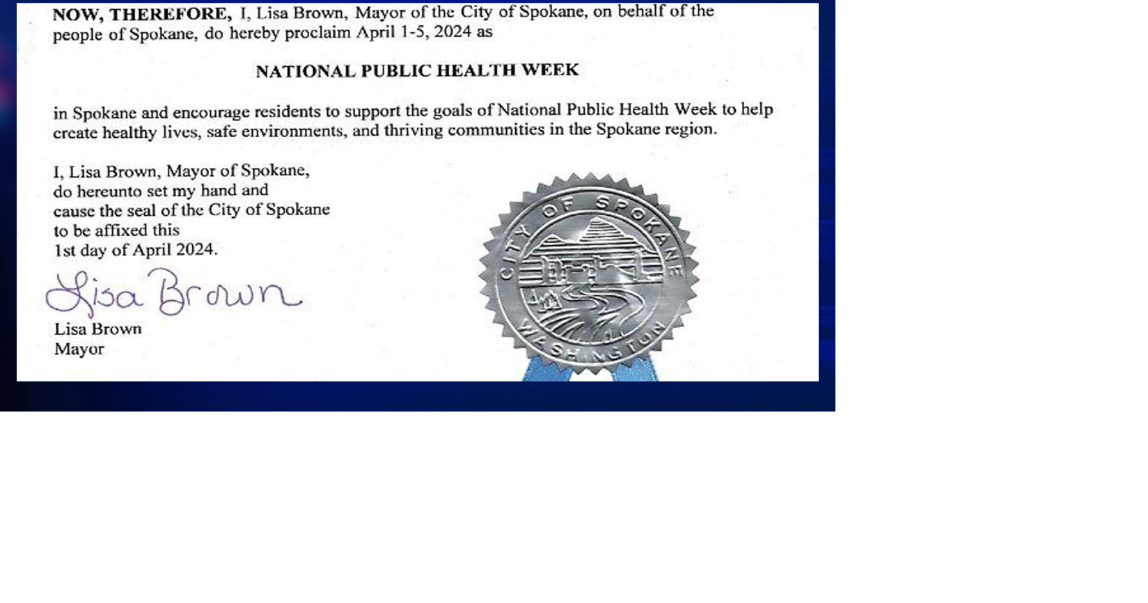 Mayor Lisa Brown highlights public health spending | Spokane News | khq.com