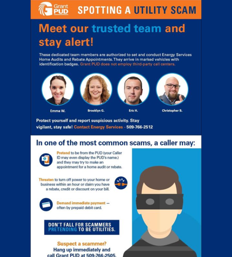 Grant PUD warns customers against scam caller falsely claiming to ...