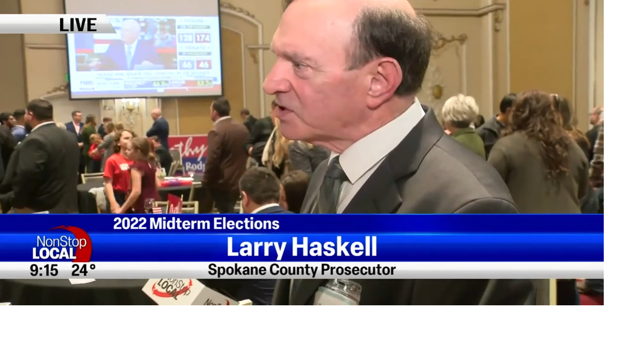 Larry Haskell speaks after being elected Spokane County Prosecutor ...