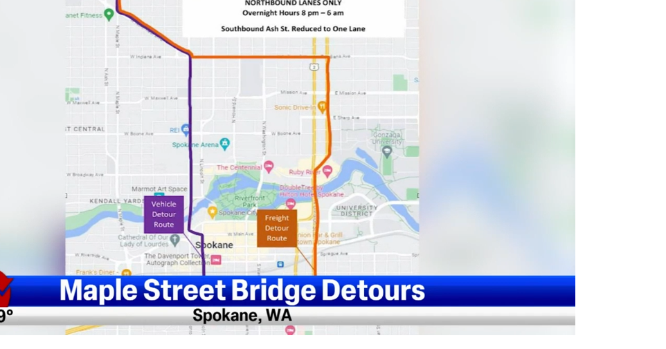 Traffic Alert: Construction on Maple Street Bridge | Spokane News | khq.com