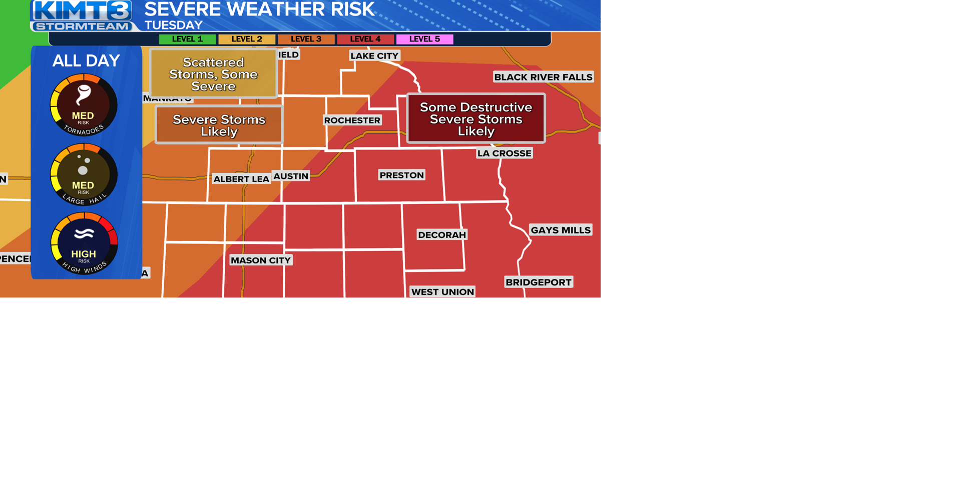 SEVERE WEATHER: Moderate risk for severe thunderstorms Tuesday | News ...
