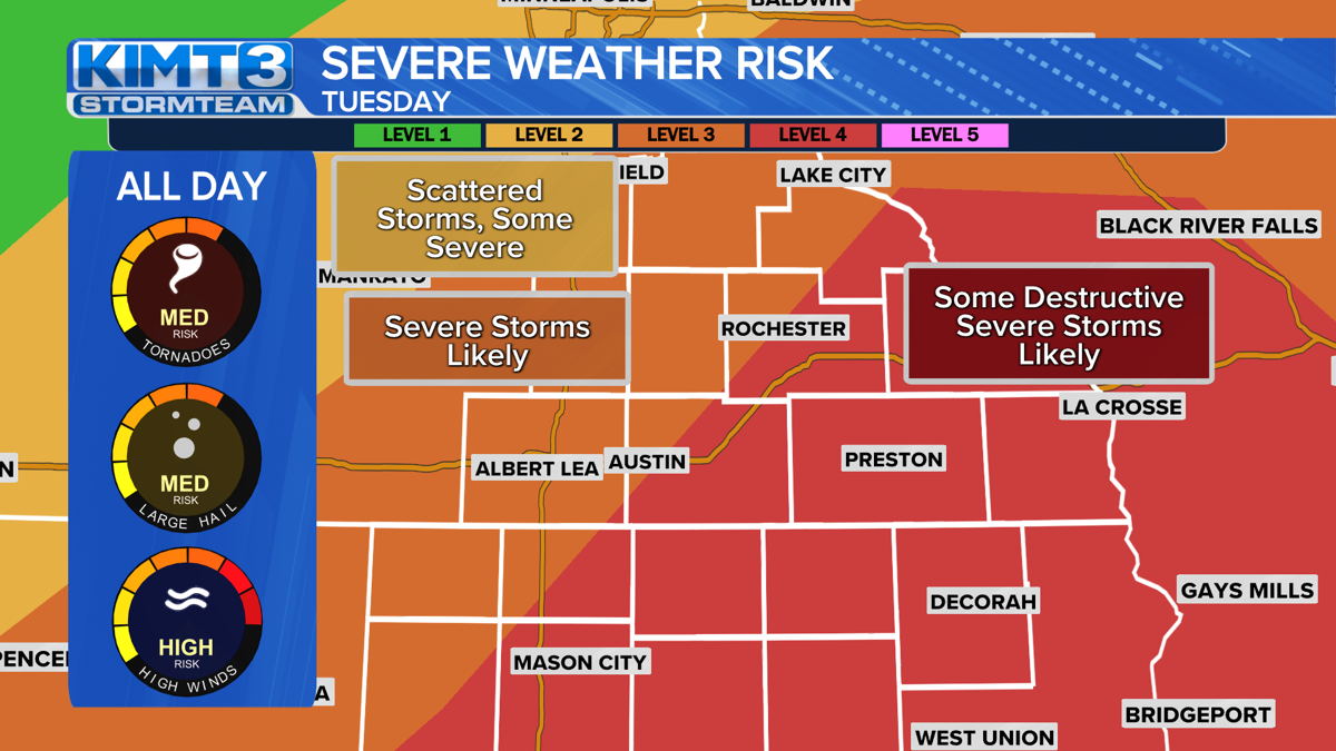 SEVERE WEATHER: Moderate risk for severe thunderstorms Tuesday | News ...