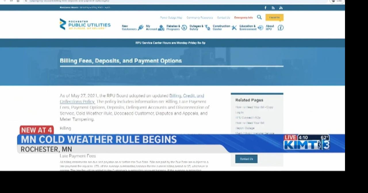 Minnesota Cold Weather Rule goes into effect October 1st | News | kimt.com