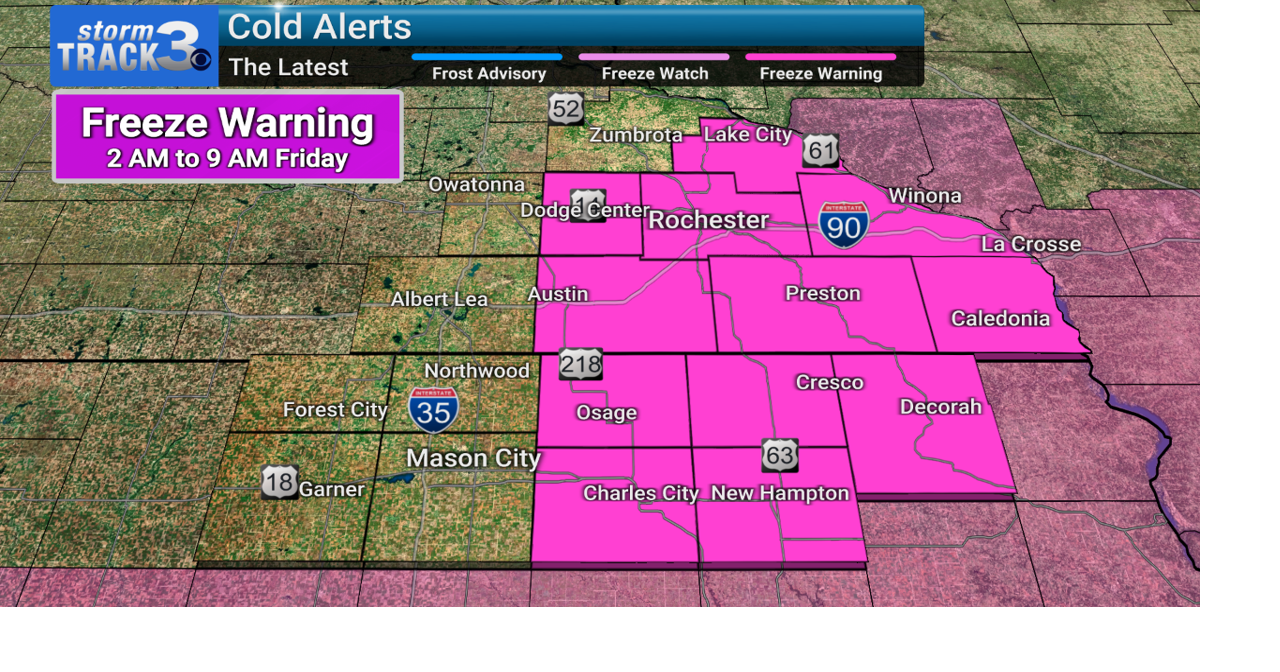 Hard freeze expected Friday morning, Freeze Warning hoisted | News ...