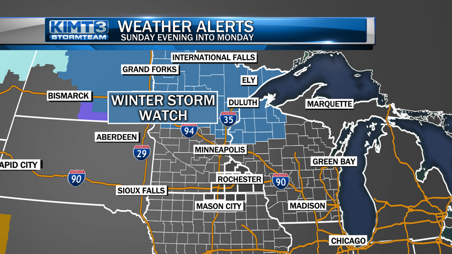 StormTeam 3: Wintry weather returns for Sunday evening | Weather | kimt.com