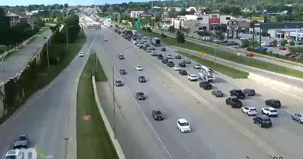 Traffic backed up due to accident on US-52 Northbound in Rochester ...