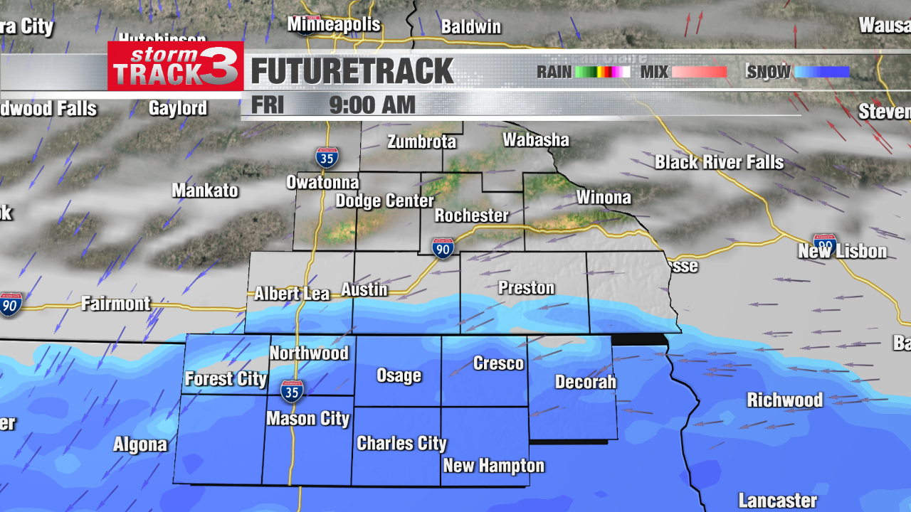 StormTrack 3: Snow Friday morning, warming up next week | News | kimt.com