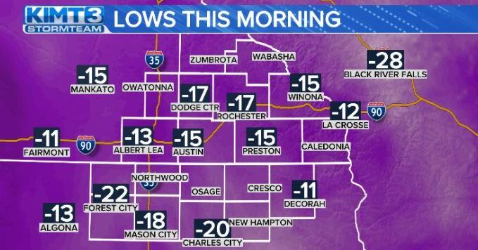 Coldest morning on the winter so far | News | kimt.com