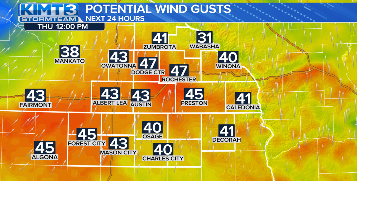 Strong wind gust expected on Thursday as a storm system arrives | News ...
