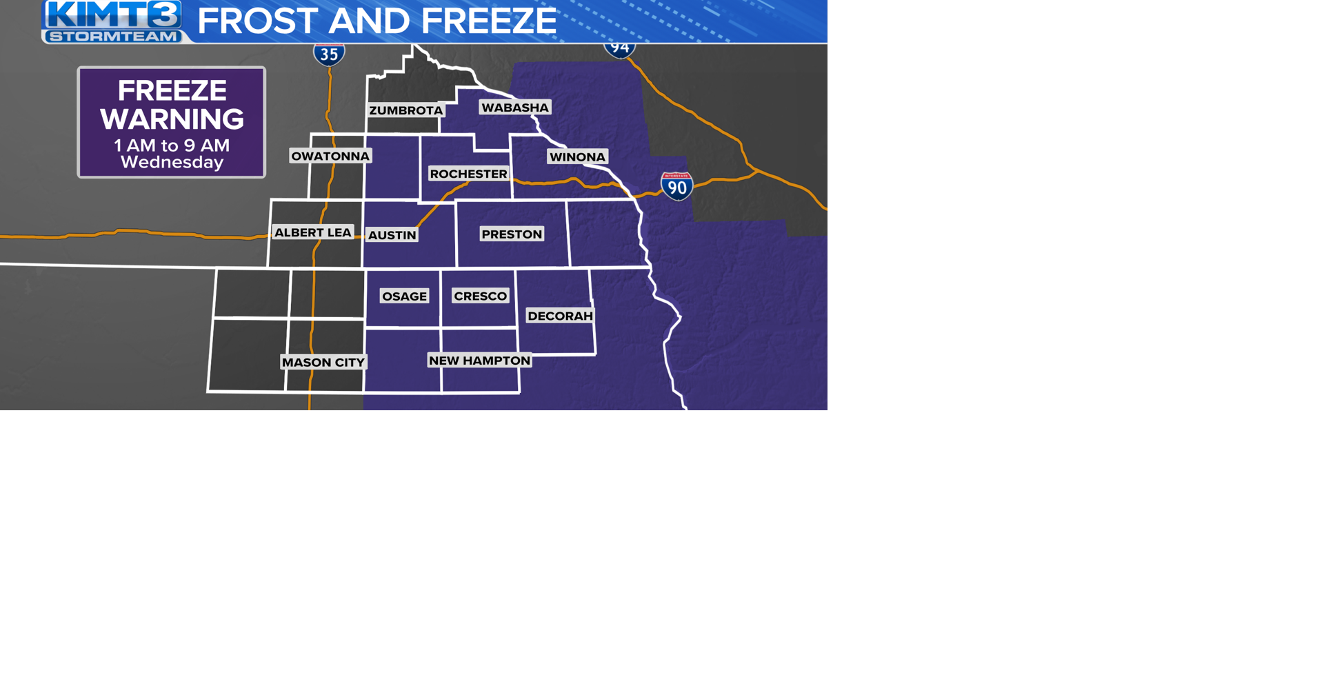 StormTeam 3: One more frozen start Wednesday, elevated fire danger ...