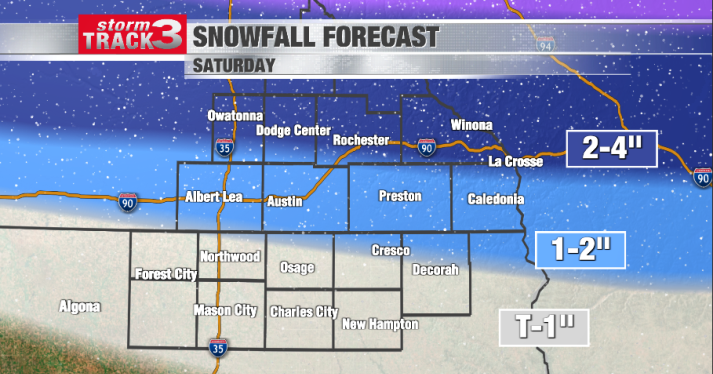 StormTrack 3: Snow still on tap for Saturday, cold returns next week | News | kimt.com