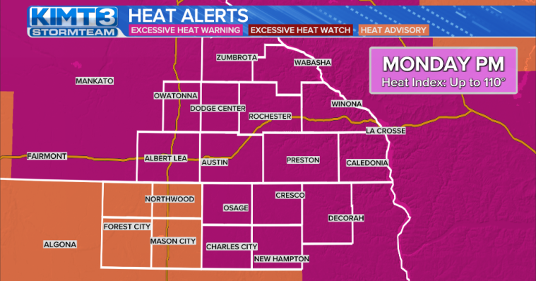 STORMTEAM 3: Active Monday with excessive heat and severe thunderstorms ...