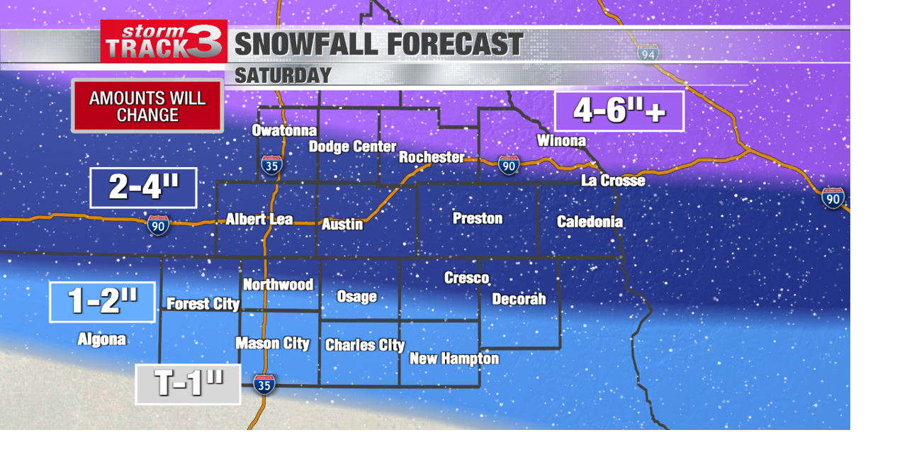 StormTrack 3: Shovelable snow likely Saturday | News | kimt.com
