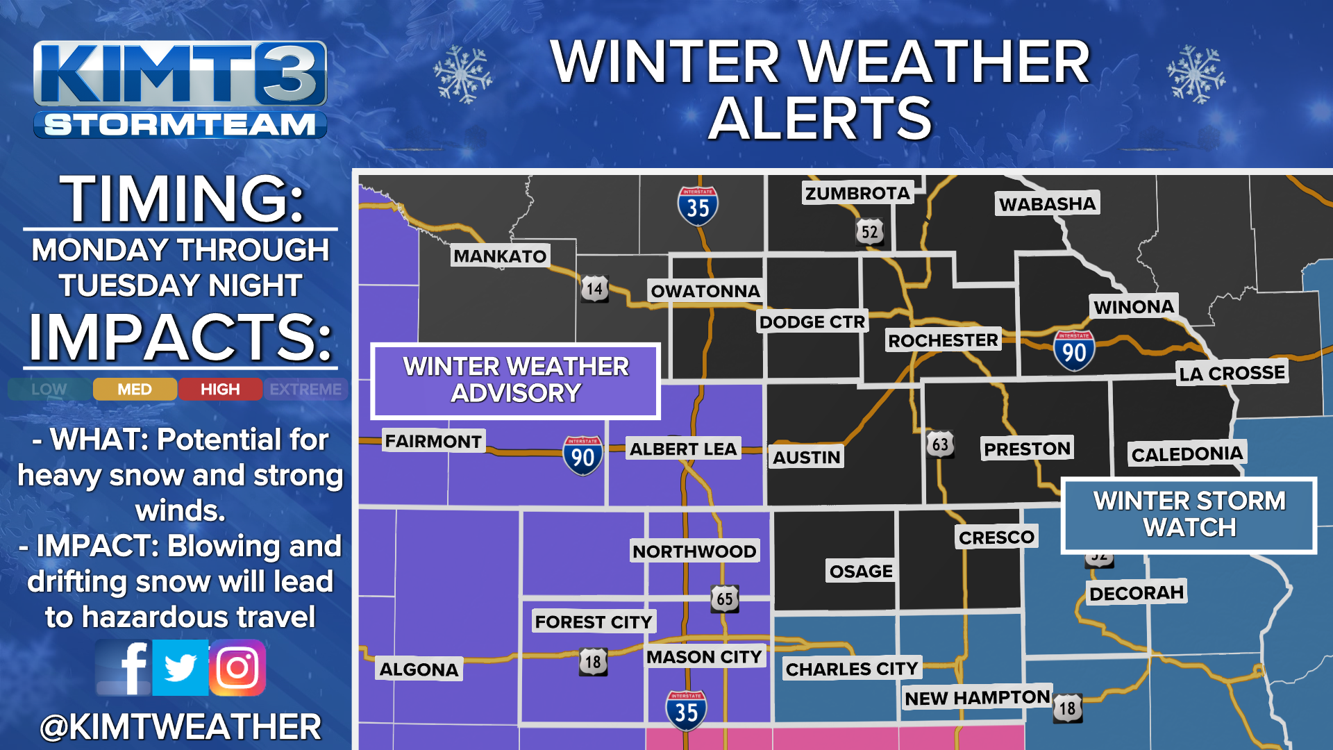 Winter Storm: Increasing likelihood for snow and wind late Monday into ...