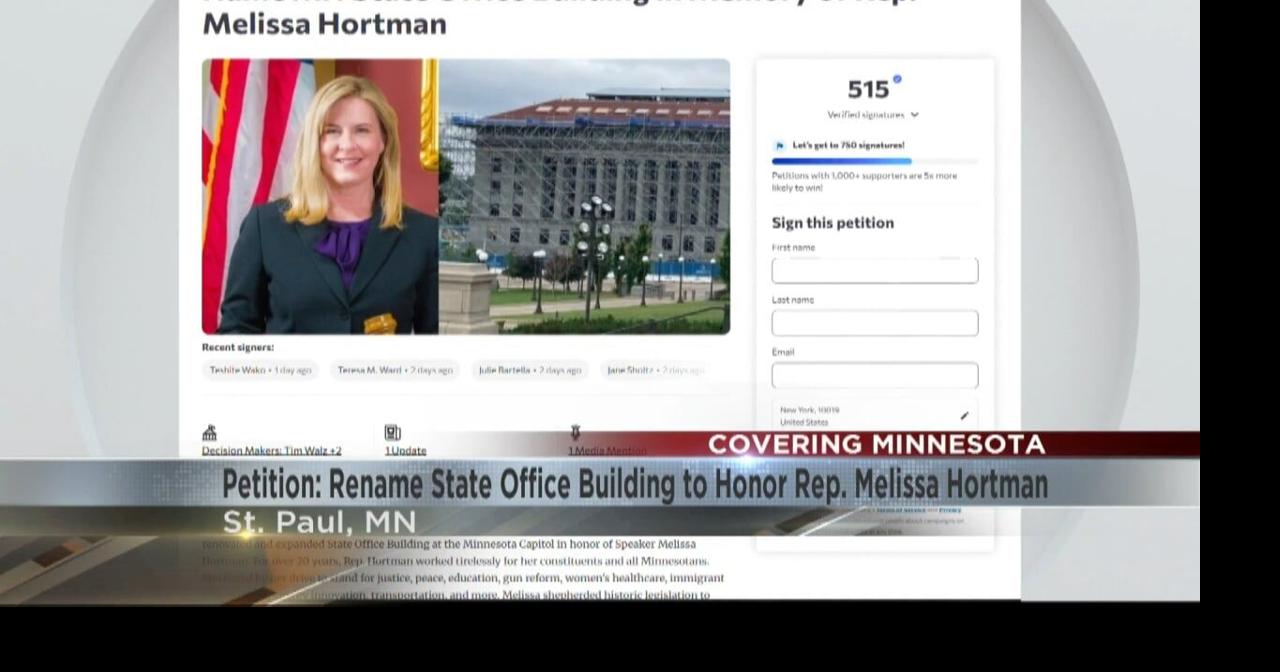 Petition to rename building in honor of Rep. Melissa Hortman gains ...