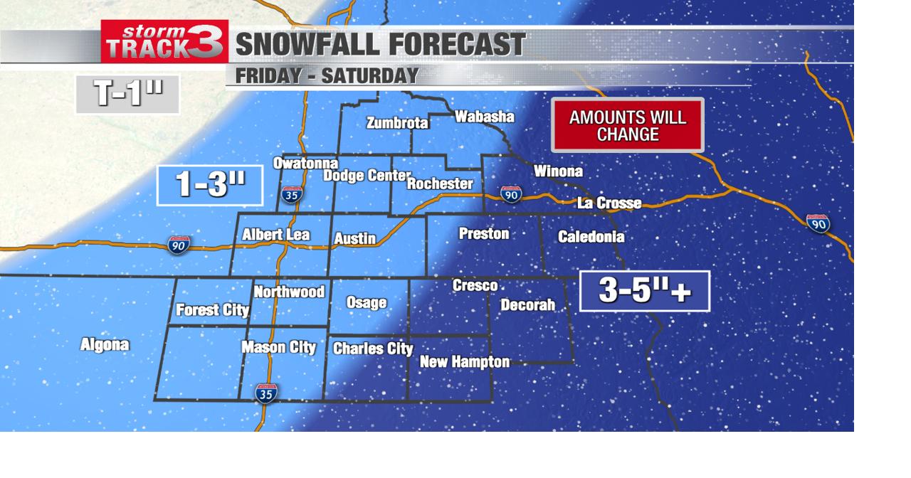 Storm Track 3: COLD Thursday, more snow Friday | News | kimt.com