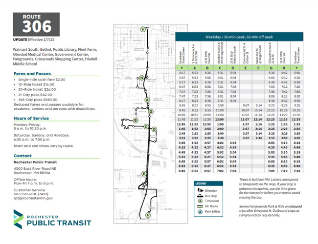 RPT starts updated bus schedules Monday for three routes | News | kimt.com