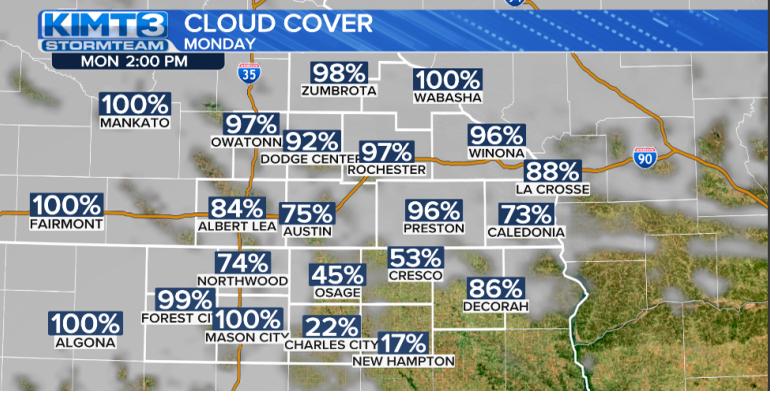 Cloud cover likely at eclipse time | News | kimt.com
