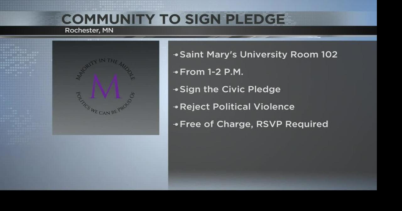 Community invited to sign "Civic Pledge" Tuesday in Rochester | Video ...
