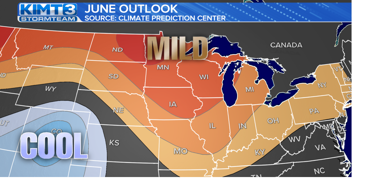 June is looking be warmer than normal across the Upper Midwest ...