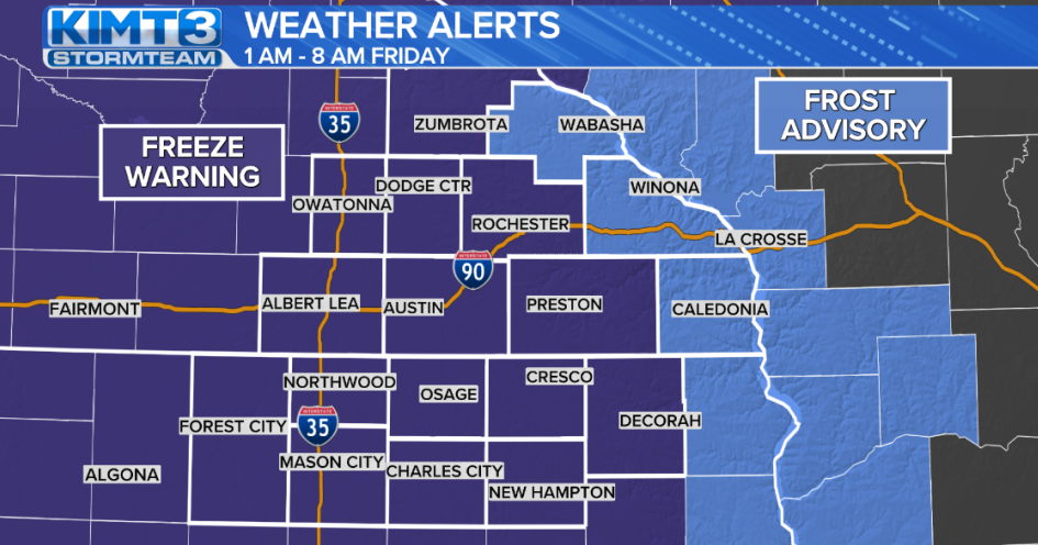 Cold weather alerts issued as temperatures look to fall below freezing ...