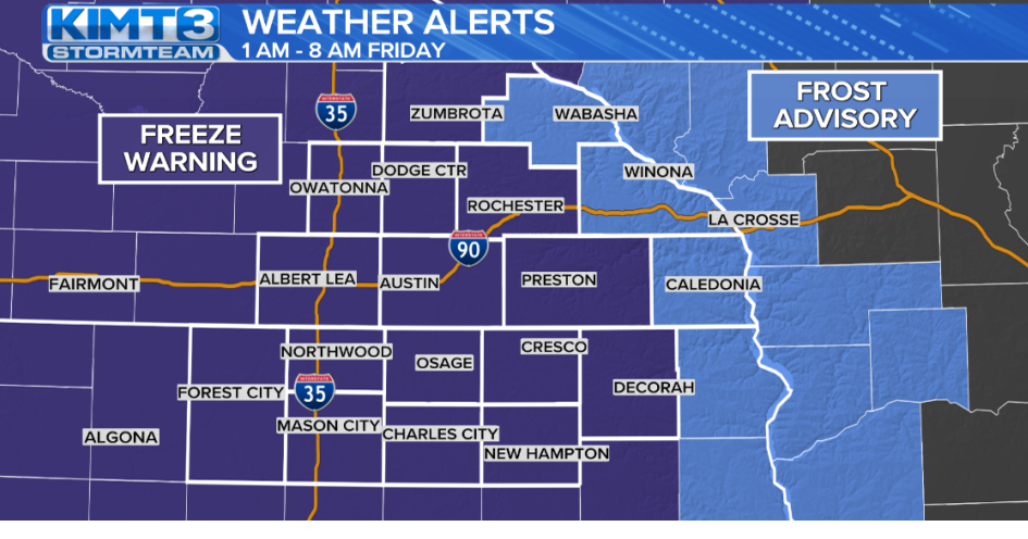 Cold weather alerts issued as temperatures look to fall below freezing ...