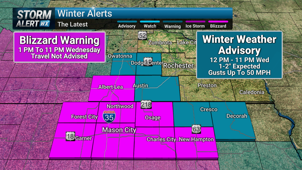 Blizzard Warning hoisted for life-threatening travel | News | kimt.com
