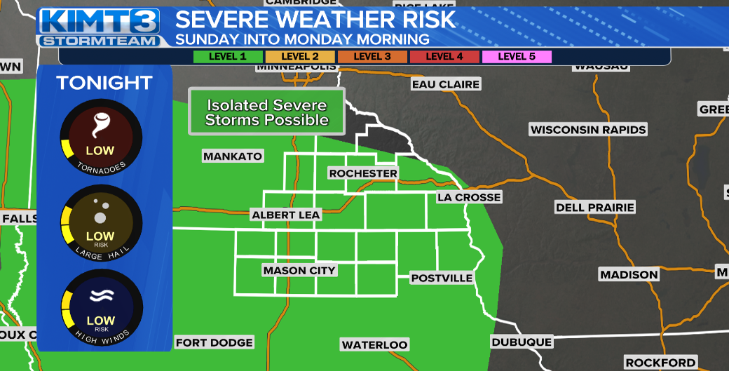 StormTeam 3: Severe weather possible into Monday morning | News | kimt.com