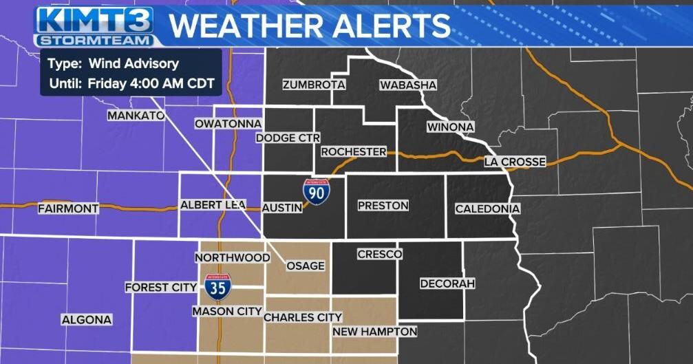 Winter Weather Advisory for some, wind for most Thursday | Local | kimt.com