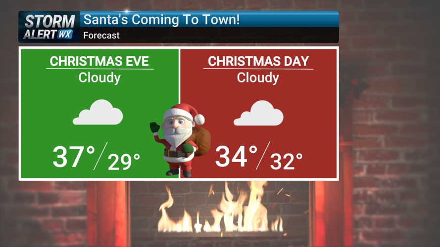 Storm Alert Wx 3: Santa dealing with clouds, warm thru Saturday | News ...