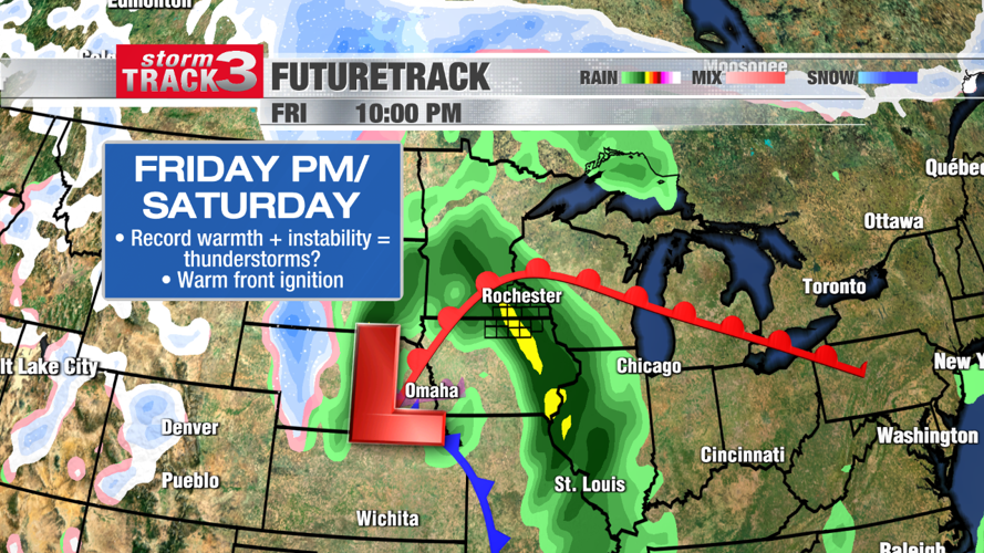 StormTrack 3: Record warmth Monday, tracking storms Friday | News ...