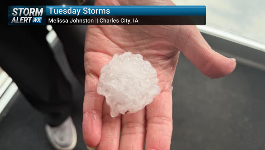Dangerously large hail falls as severe storms develop for second ...