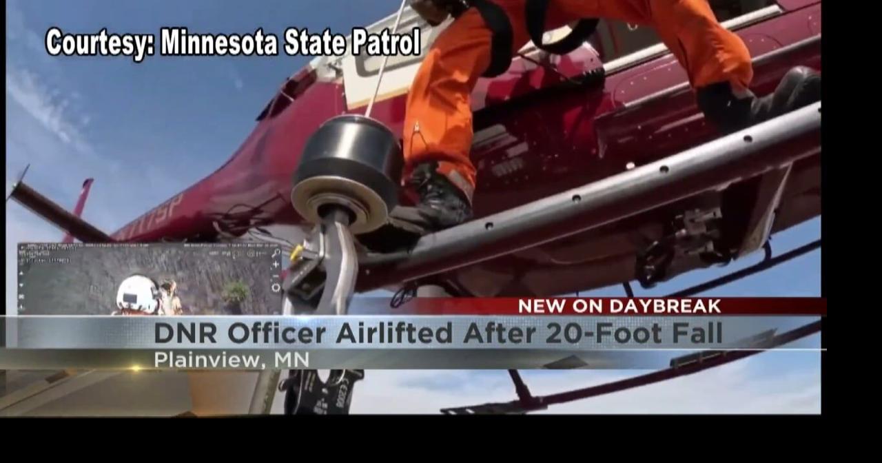 DNR officer airlifted after 20-foot fall near Plainview | News | kimt.com