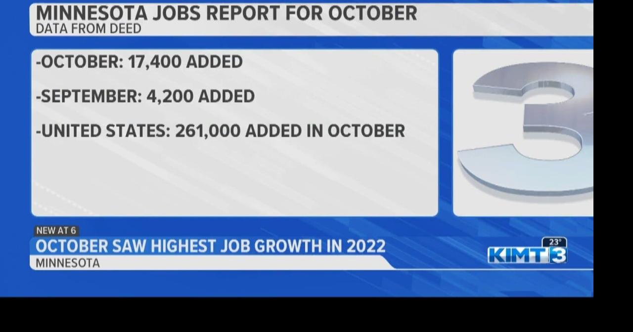 Minnesota jobs report for Oct. shows highest growth so far in 2022 ...