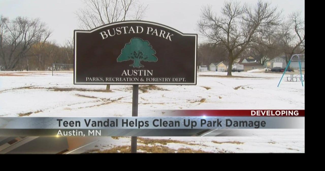 Teen vandal offers to help clean up damage to Bustad Park | News | kimt.com