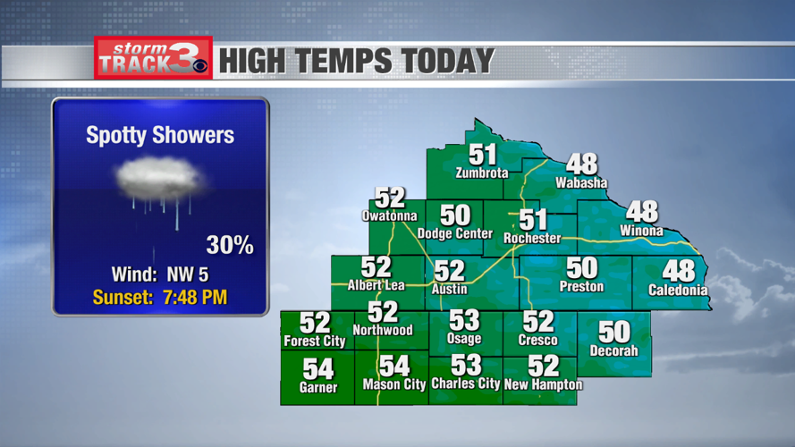 StormTrack 3: Spotty showers Thursday, warm/windy weekend | News | kimt.com