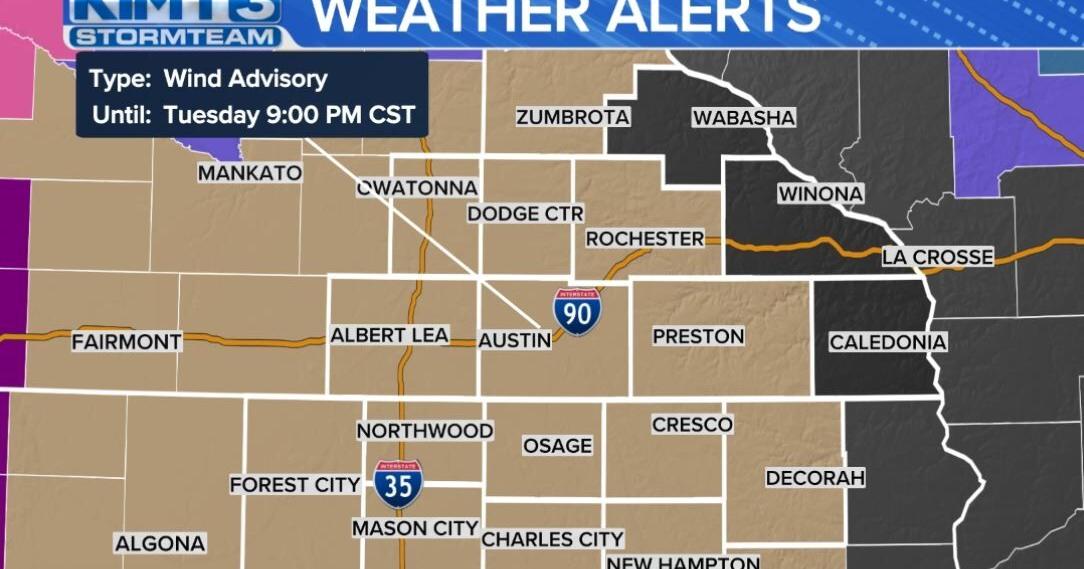 Wind Advisory issued as heavy rain expected across the viewing area ...