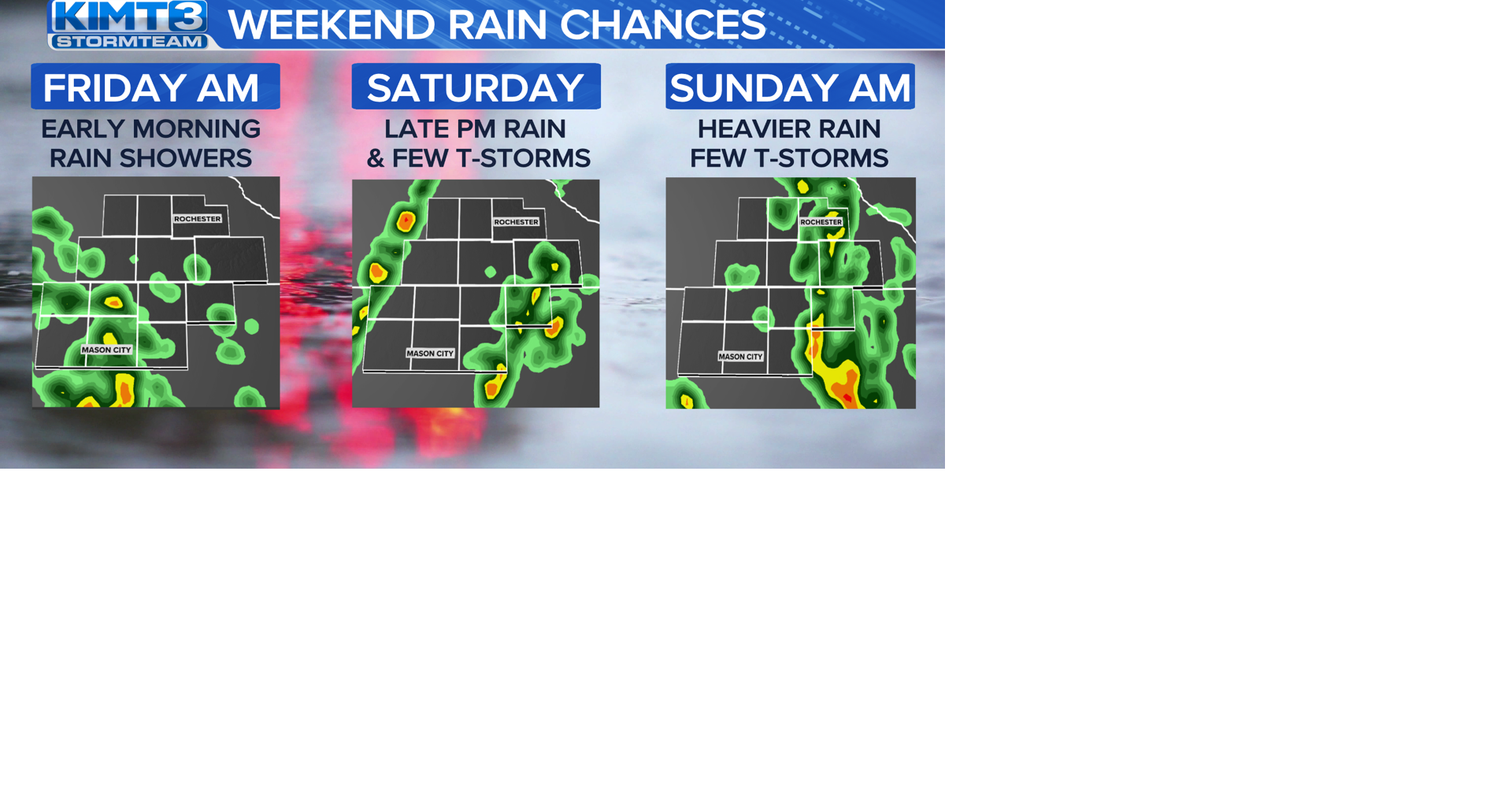 Forecast: Showers and t-storms possible Friday, Saturday and Sunday ...