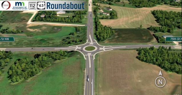 Highway 63 roundabout north of Rochester now open | News | kimt.com
