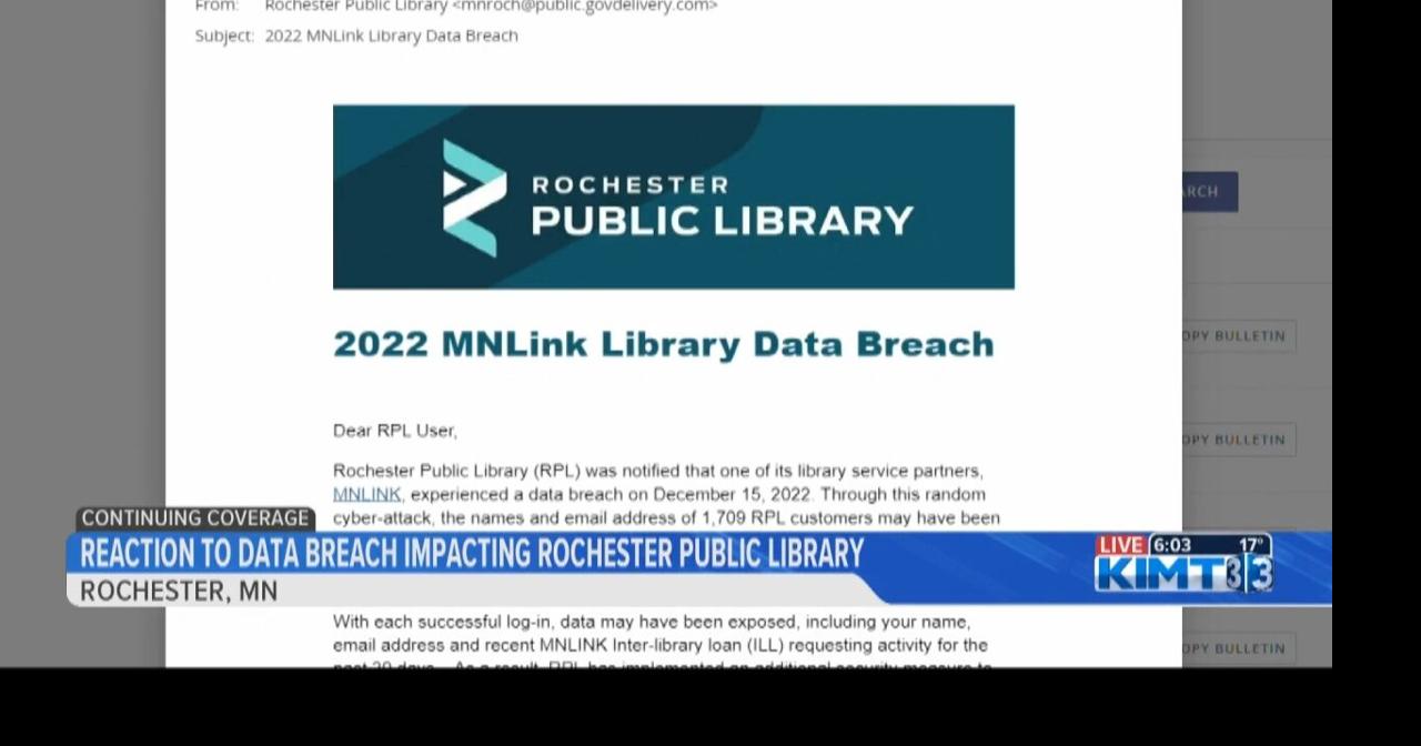 Reaction to data breach impacting Rochester Public Library | News ...