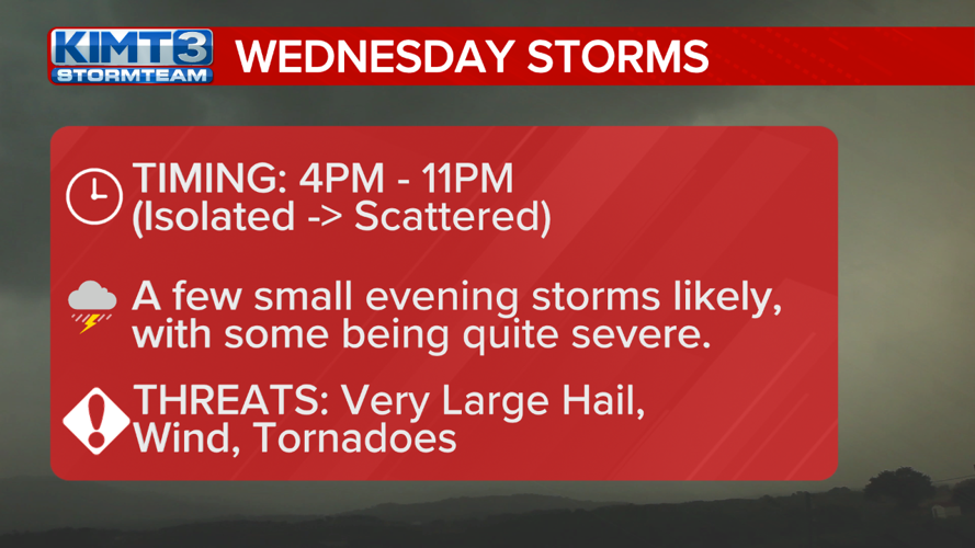 StormTeam 3: Isolated storms likely Wednesday evening, some severe ...