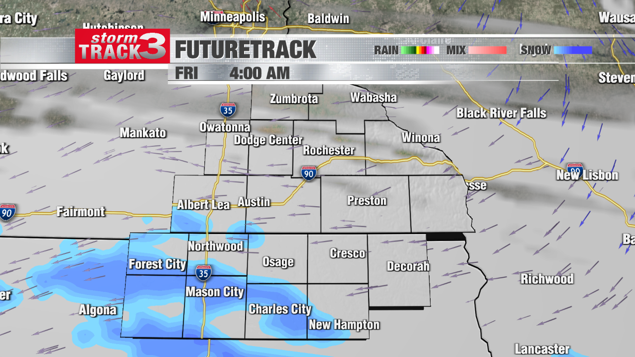StormTrack 3: Calmer Thursday, light snow tonight/Friday | News | kimt.com