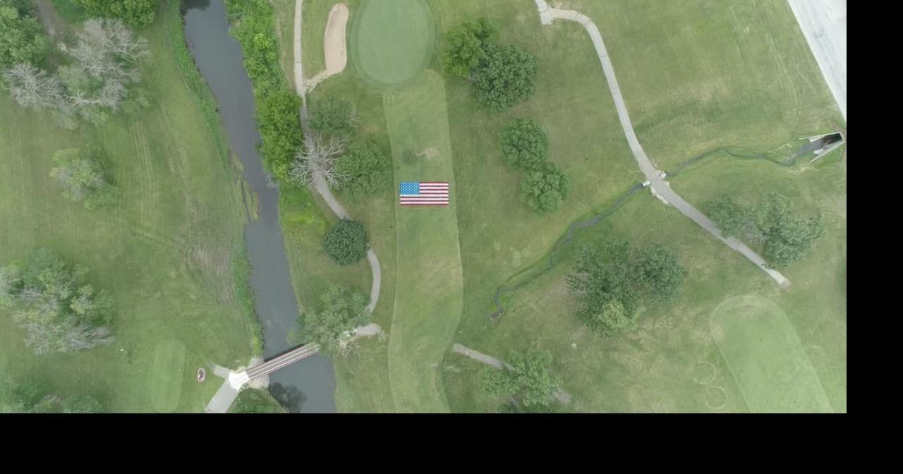 Drone3: A north Iowa golf course is showing its patriotism with large ...